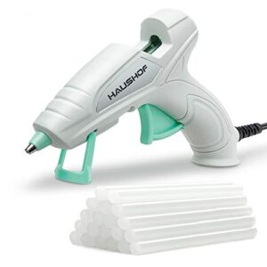 haushof mini hot glue gun kit with hot glue sticks (20-piece), for home decoration & crafts & quick repairs, 20w, 120v