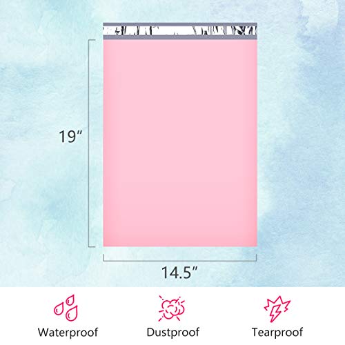 UCGOU Poly Mailers 14.5x19 Inch Light Pink 100 Pack Large Shipping Bags #7 Strong Thick Mailing Envelopes Self Sealing Adhesive Waterproof and Tear Proof Boutique Packaging Postal for Clothing