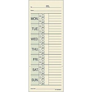 Adams 442772 Time Cards for Pyramid 1000 Time Clock 200/Pack (9791-200)