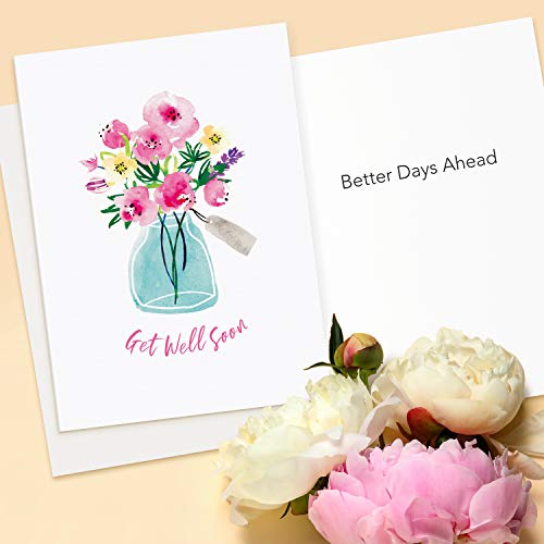 Sweetzer & Orange Bulk Get Well Cards With Envelopes. 24 Get Well Soon Card Assortment. 300gsm Note Cards and Envelopes (120gsm). Thick Greeting Cards and Envelopes, Feel Better Soon Cards.