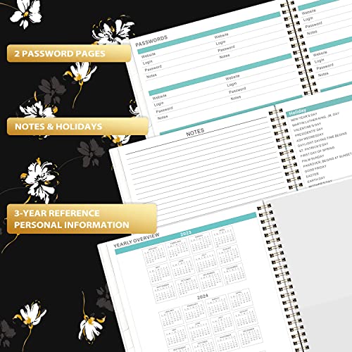 2023-2024 Monthly Planner - 18-Monthly Planner from January 2023 - June 2024, Monthly Planner 2023-2024 with Tabs, 9"x 11" Calendar Planner with Pocket, Contacts, Passwords Pages