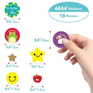 6844 PCS Incentive Stickers, 64 Sheets Round Encouragement Stickers, Animals Donuts Cupcakes Stars Hearts Motivational Teacher Classroom Reward Gifts Encourage Kids to Do Chores Go to The Toilet