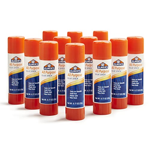 Elmer's All Purpose Glue Sticks, Washable, 22 Grams, 12 Count