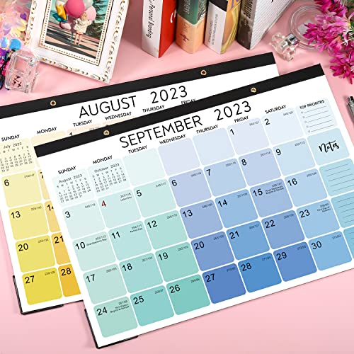 2023 Desk Calendar - Large Desk Calendar 2023, 12'' x 17'', January 2023 - December 2023, Cut-line for Tearing Off, 2 Corner Protectors & Hanging Holes, Perfect Desk/Wall Calendar for You