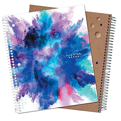 Five Star Spiral Notebooks, 1 Subject, College Ruled, 11" x 8-1/2", Cute Designs Bright Colors, 3 Pack, Design May Vary.