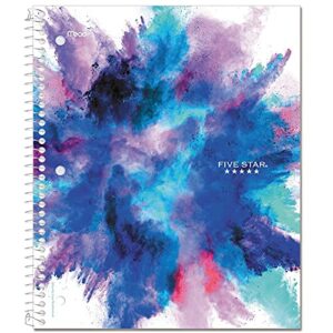 Five Star Spiral Notebooks, 1 Subject, College Ruled, 11" x 8-1/2", Cute Designs Bright Colors, 3 Pack, Design May Vary.