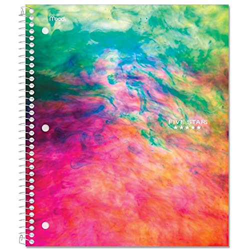 Five Star Spiral Notebooks, 1 Subject, College Ruled, 11" x 8-1/2", Cute Designs Bright Colors, 3 Pack, Design May Vary.