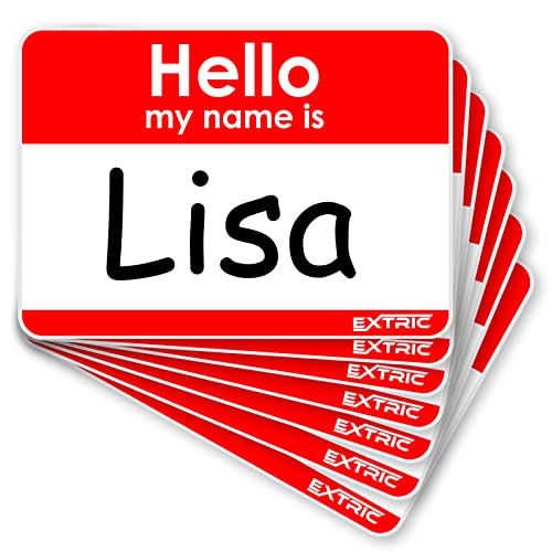 100 Count Name Tags | Hello My Name is Stickers | Red Name Tag Stickers, 2.25" x 3.5" Name Tag