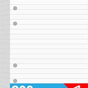 200 Sheets A6 Lined Paper for Filofax Personal Binder Planner, White 100gsm Ruled Pages, 6 Hole Punched, 3.75 x 6.75 Inch