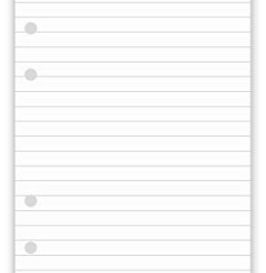 200 Sheets A6 Lined Paper for Filofax Personal Binder Planner, White 100gsm Ruled Pages, 6 Hole Punched, 3.75 x 6.75 Inch