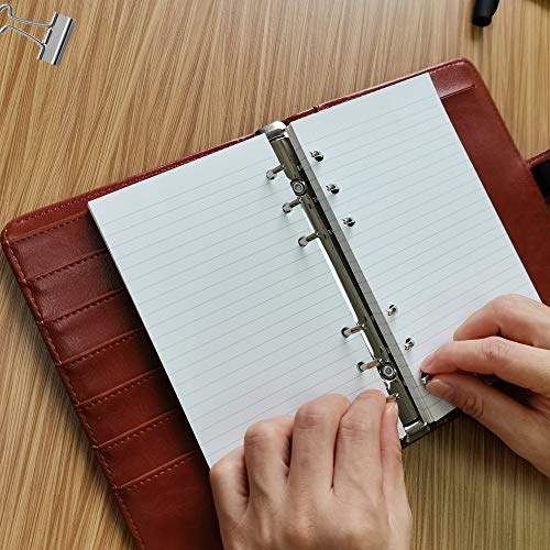 200 Sheets A6 Lined Paper for Filofax Personal Binder Planner, White 100gsm Ruled Pages, 6 Hole Punched, 3.75 x 6.75 Inch