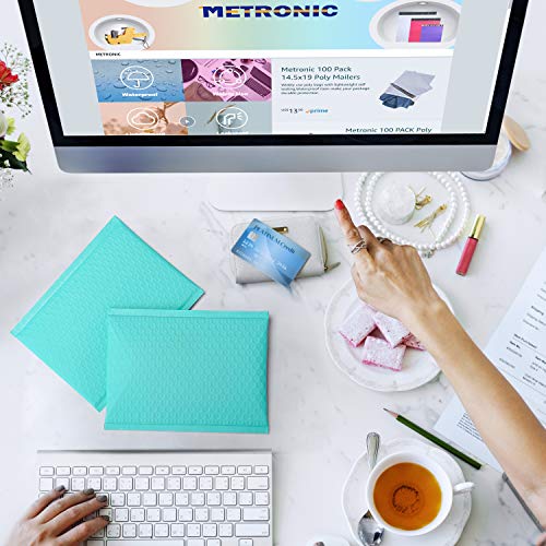 Metronic Bubble Mailers 6x10 Inch 25 Pack, Teal Padded Envelopes,Waterproof ,Cushioning Self Seal Adhesive Padded Mailers for Shipping Bags,Boutique,Small Business Bulk #0