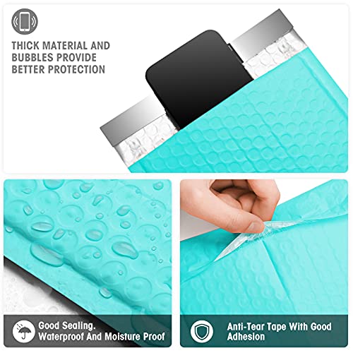 Metronic Bubble Mailers 6x10 Inch 25 Pack, Teal Padded Envelopes,Waterproof ,Cushioning Self Seal Adhesive Padded Mailers for Shipping Bags,Boutique,Small Business Bulk #0