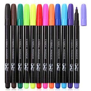 mr. pen- fabric markers,12 pack, fabric markers permanent, fabric paint markers, fabric pen, permanent fabric markers assorted colors, marker for clothes, markers for t shirts, permanent fabric pen