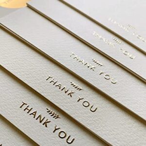 RUN2PRINT (36 Pack) Thank You Cards With Envelopes & Gift of 36 Foiled Stickers - Elegant Emboss Rose Gold Foil Pressed Blank Notes Wedding All Occasion Cards (Ivory)