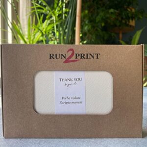 RUN2PRINT (36 Pack) Thank You Cards With Envelopes & Gift of 36 Foiled Stickers - Elegant Emboss Rose Gold Foil Pressed Blank Notes Wedding All Occasion Cards (Ivory)