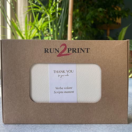 RUN2PRINT (36 Pack) Thank You Cards With Envelopes & Gift of 36 Foiled Stickers - Elegant Emboss Rose Gold Foil Pressed Blank Notes Wedding All Occasion Cards (Ivory)