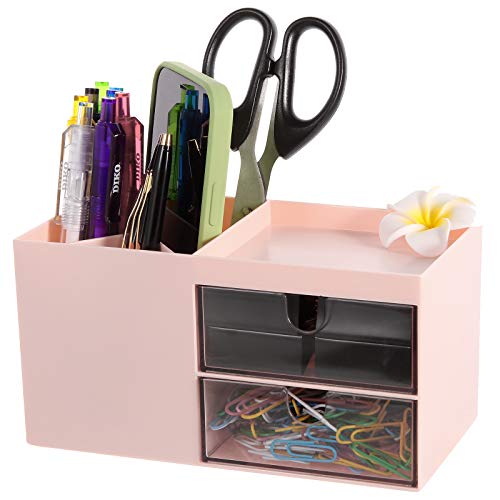 XDRELEC Pen Holder, Office Desk Organizer, and Accessories，Multi-Functional Pencil Cup， Pencil Holder for Desk ，Pen Organizer，Desktop Stationary Organizer，Office Organization and Storage (Pink)