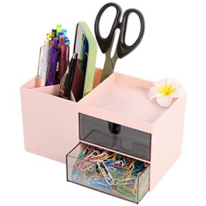 XDRELEC Pen Holder, Office Desk Organizer, and Accessories，Multi-Functional Pencil Cup， Pencil Holder for Desk ，Pen Organizer，Desktop Stationary Organizer，Office Organization and Storage (Pink)