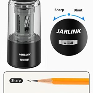 JARLINK Electric Pencil Sharpener, Heavy Duty Pencil Sharpener for 6-12mm Colored Pencils, Auto Stop, Fast Sharpen in 3s, 8000 Sharpening Times, Ideal for School, Classroom, Teacher Supplies, Black