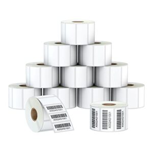 anylabel compatible 2″ x 1″ direct thermal labels replacement for barcodes postage address shipping compatible with rollo & zebra desktop printers adhesive & perforated (12 rolls, 1300 labels/roll)