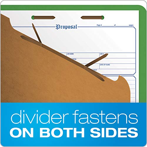 Pendaflex® Classification Folders, 1 Divider, 2" Fasteners, Letter, Dark Green, 10/Box (23733P)