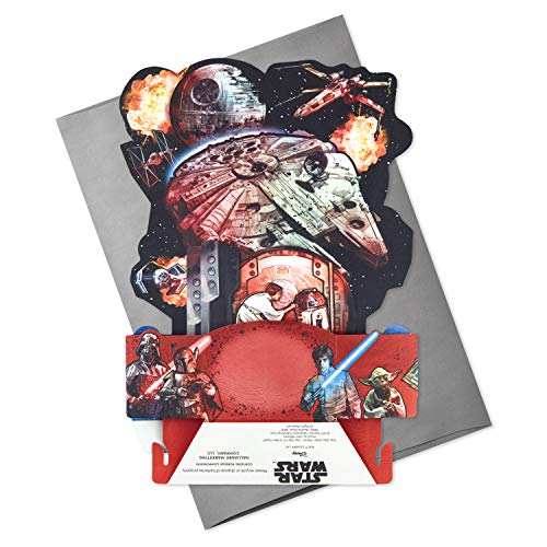 Hallmark Paper Wonder Star Wars Pop Up Birthday Card with Music (Out of this Galaxy, Plays Star Wars Theme)