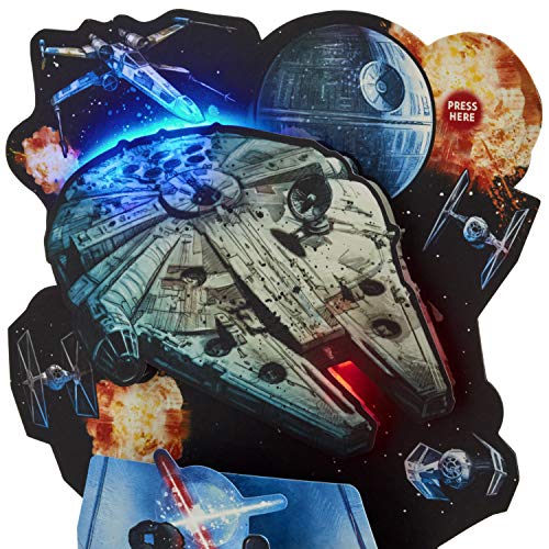 Hallmark Paper Wonder Star Wars Pop Up Birthday Card with Music (Out of this Galaxy, Plays Star Wars Theme)