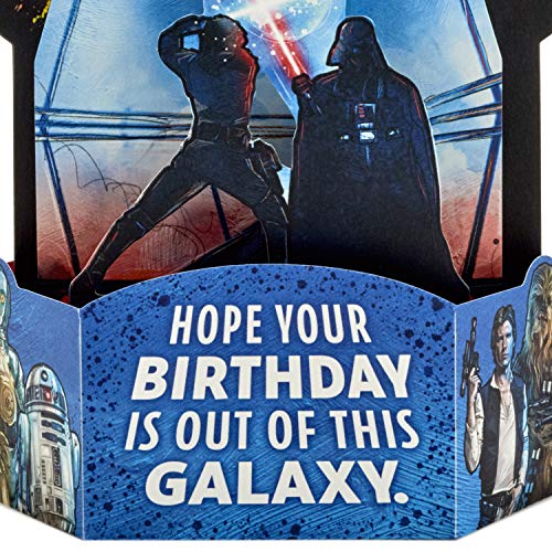 Hallmark Paper Wonder Star Wars Pop Up Birthday Card with Music (Out of this Galaxy, Plays Star Wars Theme)