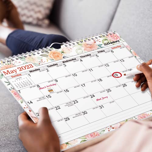 CRANBURY Small Wall Calendar 2023 - (Floral) Use 8.5x11 Calendar 2023 as Desk Calendar or Hanging Calendar 8.5 x 11, Gorgeous Flower Designs, Includes Stickers