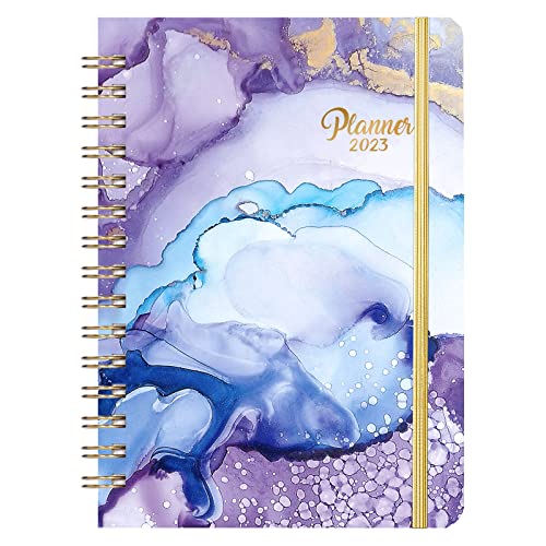 2023 Planner – Weekly and Monthly Planner 2023, Jan 2023 – Dec 2023, 2023 Weekly Monthly Planner with Monthly Tab, 8.4" x 6.3", Hardcover, Twin-Wire Binding, Thick Paper, Back Pocket, Elastic Closure