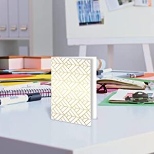 Better Office Products 100-Pack All Occasion Greeting Cards, Assorted Blank Note Cards, 4 x 6 inch, 6 Elegant Gold Foil Geometric Designs, Blank Inside, with Envelopes, 100 Pack