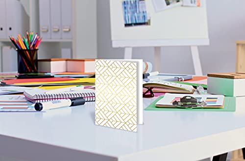 Better Office Products 100-Pack All Occasion Greeting Cards, Assorted Blank Note Cards, 4 x 6 inch, 6 Elegant Gold Foil Geometric Designs, Blank Inside, with Envelopes, 100 Pack