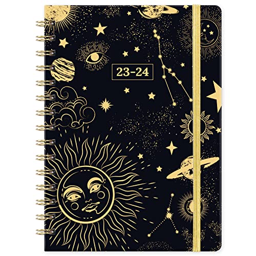 Planner 2023-2024 - Academic Planner 2023-2024, Jul 2023 - Jun 2024, 2023-2024 Planner Weekly and Monthly with Tabs, 6.1" x 8.7", Hardcover with Back Pocket + Thick Paper + Twin-Wire Binding, Daily Organizer - Black