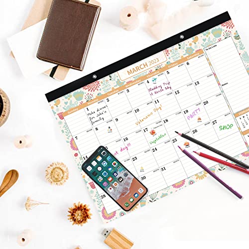 2023-2024 Large Desk Calendar 2023 (January 2023-June 2024), Big Monthly Wall Calendar with Plastic Cover: 17"x12", 18 Months Academic Year Desk Pad Calendars with Planner Stickers