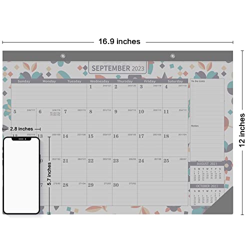 2023-2024 Large Desk Calendar 2023 (January 2023-June 2024), Big Monthly Wall Calendar with Plastic Cover: 17"x12", 18 Months Academic Year Desk Pad Calendars with Planner Stickers