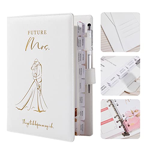 AW BRIDAL Wedding Planner Book and Organizer for The Bride To Be Gifts Future Mrs Gifts Engagement Gifts For Women∣Leather Hardcover Wedding Planning Book Budget Planner Binder with Pen and Gift Box