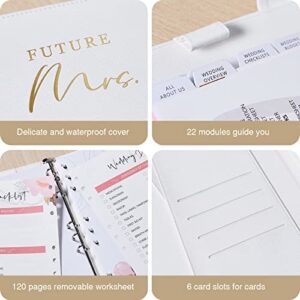 AW BRIDAL Wedding Planner Book and Organizer for The Bride To Be Gifts Future Mrs Gifts Engagement Gifts For Women∣Leather Hardcover Wedding Planning Book Budget Planner Binder with Pen and Gift Box