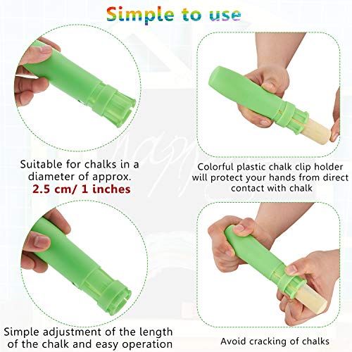 Sidewalk Chalk Holders Railroad Chalk Holder Plastic Adjustable Chalk Clip Holder for Teachers Students Office or Classroom (5)