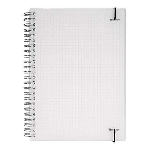 HULYTRAAT Hardcover Graph Ruled Spiral Notebook, 5.8 x 8.3 Inches A5, Transparent, 160-Page 80-Sheet Square Grid Journal (AWPPS1)