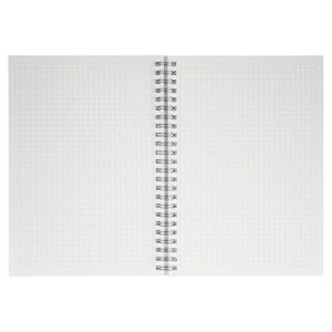 HULYTRAAT Hardcover Graph Ruled Spiral Notebook, 5.8 x 8.3 Inches A5, Transparent, 160-Page 80-Sheet Square Grid Journal (AWPPS1)