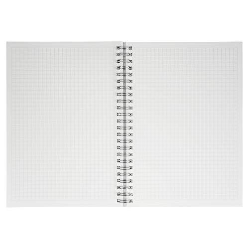 HULYTRAAT Hardcover Graph Ruled Spiral Notebook, 5.8 x 8.3 Inches A5, Transparent, 160-Page 80-Sheet Square Grid Journal (AWPPS1)