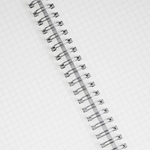 HULYTRAAT Hardcover Graph Ruled Spiral Notebook, 5.8 x 8.3 Inches A5, Transparent, 160-Page 80-Sheet Square Grid Journal (AWPPS1)