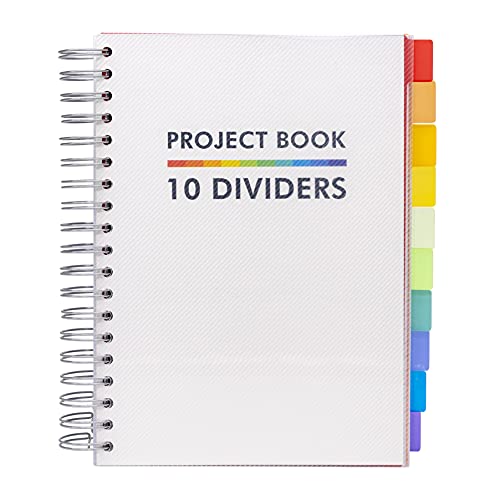 Pukka Pad B5 Subject Notebook with 10 Repositionable Dividers for Organization – 400 Perforated Pages of 80GSM Paper – 200 Sheet Notebook for School, Office, and Home – White, 7.48 x 9.84in