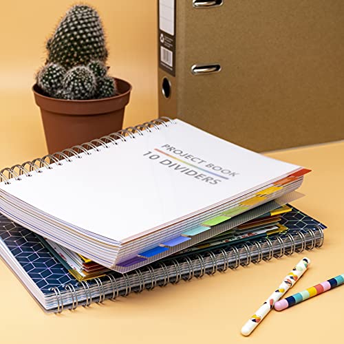 Pukka Pad B5 Subject Notebook with 10 Repositionable Dividers for Organization – 400 Perforated Pages of 80GSM Paper – 200 Sheet Notebook for School, Office, and Home – White, 7.48 x 9.84in