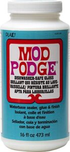 mod podge dishwasher safe waterbase sealer, glue and finish (16-ounce), cs25139 gloss