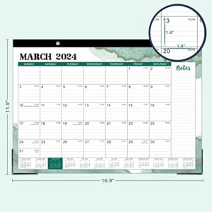 Desk Calendar 2023-2024 - 12 Monthly Desk/Wall Calendar 2-in-1, 16.9" x 11.9", July 2023 - December 2024 with Corner Protectors, Ruled Blocks - Pink by Artfan