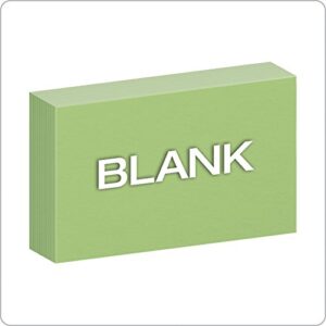 Oxford Blank Color Index Cards, 3" x 5", Green, 100 Per Pack (7320 GRE)