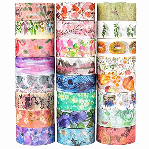 48 Rolls Washi Tape Set,Decorative Masking Adhesive Tape for DIY Crafts and Gift Wrapping,Beautify Bullet Journals ,Planners by KOVANO