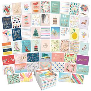 sweetzer & orange all occasion cards assortment box. set of 100 assorted greeting cards for all occasions with greeting card organizer card box. 17 types of note cards incl blank cards with envelopes